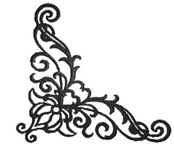 Corner Scroll Embroidery Design | EmbroideryDesigns.com