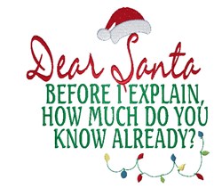 Dear Santa Embroidery Design | EmbroideryDesigns.com