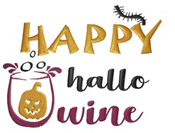 Happy Hallo Wine Embroidery Design | EmbroideryDesigns.com