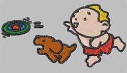 Beach Frisbee Embroidery Design | EmbroideryDesigns.com