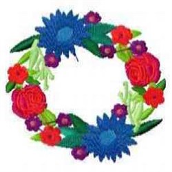 Flower Wreath Embroidery Design | EmbroideryDesigns.com