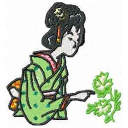 Free Asian Geisha Embroidery Design | EmbroideryDesigns.com
