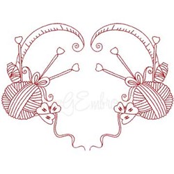 Redwork Sewing Logo Embroidery Design | EmbroideryDesigns.com
