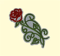 Calligraphy Rose Bloom Outline Embroidery Design | EmbroideryDesigns.com