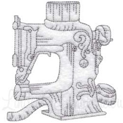 Vintage Sewing Machine Blackwork Embroidery Design | EmbroideryDesigns.com