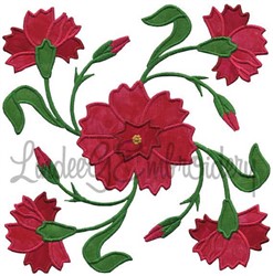 Carnation Applique Embroidery Design | EmbroideryDesigns.com