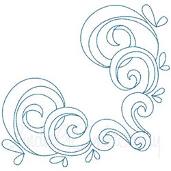 Curly Corner Embroidery Design | EmbroideryDesigns.com