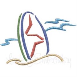 Surfboard Embroidery Design | EmbroideryDesigns.com