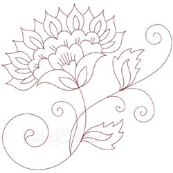 Jacobean Flower Embroidery Design | EmbroideryDesigns.com