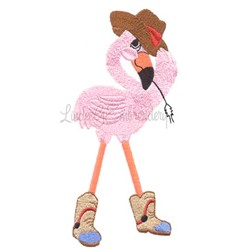 Flamingo Cowboy (3.3 x 7.2-in) Embroidery Design | EmbroideryDesigns.com
