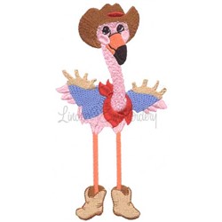Cowboy Flamingo (3.7 x 7.1-in) Embroidery Design | EmbroideryDesigns.com