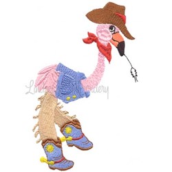 Flamingo Cowboy (4.2 x 6.6-in) Embroidery Design | EmbroideryDesigns.com