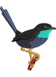 Blue Wren Embroidery Design | EmbroideryDesigns.com