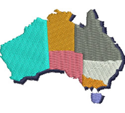 Map of Australia Embroidery Design | EmbroideryDesigns.com