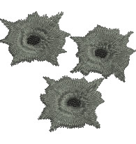 Bullet Holes Embroidery Design | EmbroideryDesigns.com