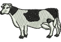 Holstein Cow Embroidery Design | EmbroideryDesigns.com
