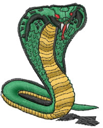 Green Cobra Embroidery Design | EmbroideryDesigns.com
