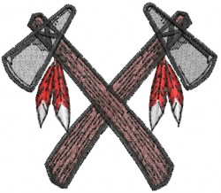 Crossed tommahawks Embroidery Design | EmbroideryDesigns.com
