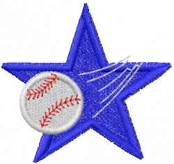Star Baseball Embroidery Design | EmbroideryDesigns.com