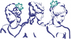 Three Ladies Jacketback Embroidery Design | EmbroideryDesigns.com