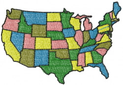 USA map Embroidery Design | EmbroideryDesigns.com