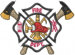 Fire Dept Crest Embroidery Design | EmbroideryDesigns.com
