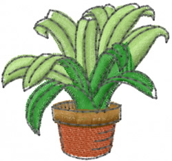 Potted Plant Embroidery Design | EmbroideryDesigns.com