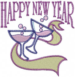 Happy New Year Embroidery Design | EmbroideryDesigns.com
