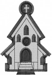 Church Building Embroidery Design | EmbroideryDesigns.com