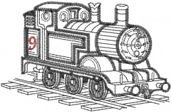 Train Outline Embroidery Design | EmbroideryDesigns.com