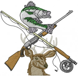 Fishing And Hunting Embroidery Design | EmbroideryDesigns.com