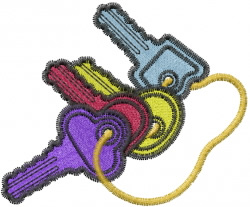 Key Ring Embroidery Design | EmbroideryDesigns.com