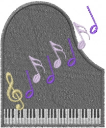 Grand Piano Embroidery Design | EmbroideryDesigns.com