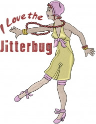 Dancing Jitterbug Embroidery Design | EmbroideryDesigns.com