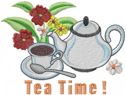 Tea Time! Embroidery Design | EmbroideryDesigns.com
