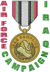 USAF Iraq Medal Embroidery Design | EmbroideryDesigns.com