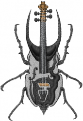Beetle Bass Musical Embroidery Design | EmbroideryDesigns.com