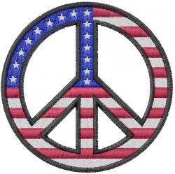 American Peace Sign Embroidery Design | EmbroideryDesigns.com