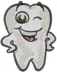 Happy Tooth Embroidery Design | EmbroideryDesigns.com