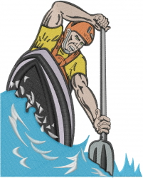 Kayak Sport Embroidery Design | EmbroideryDesigns.com