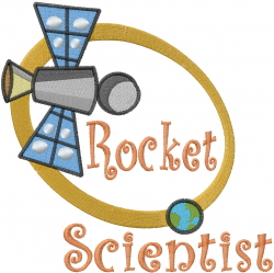 Rocket Scientist Embroidery Design | EmbroideryDesigns.com