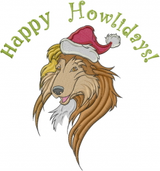 Happy Howlidays Embroidery Design | EmbroideryDesigns.com