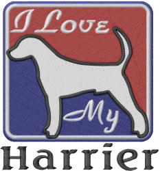 Love My Harrier Embroidery Design | EmbroideryDesigns.com
