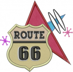 Route 66 Embroidery Design | EmbroideryDesigns.com