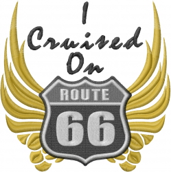 Cruised Route 66 Embroidery Design | EmbroideryDesigns.com
