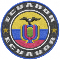 Flag Of Ecuador Embroidery Design | EmbroideryDesigns.com