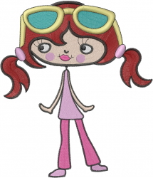 Fashionable Shades Girl Embroidery Design | EmbroideryDesigns.com