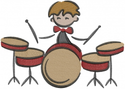 Drummer Embroidery Design | EmbroideryDesigns.com