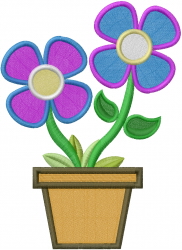 Flower Pot Embroidery Design | EmbroideryDesigns.com