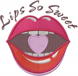 Lips So Sweet Embroidery Design | EmbroideryDesigns.com